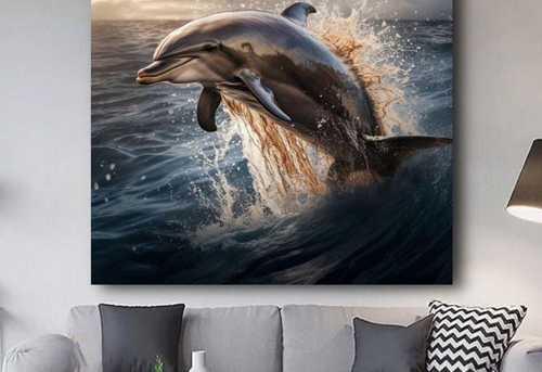 Интерьерная картина маслом на холсте Дельфин