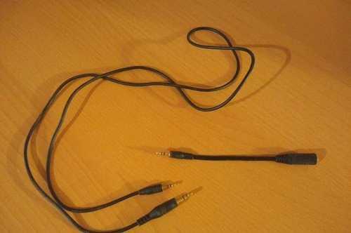 Адаптер переходник aux jack 2.5 - 3.5 аудио кабель