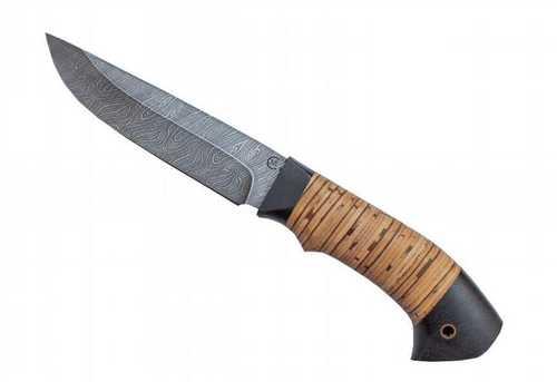 41269 Нож Ястреб, дамасская сталь береста, граб