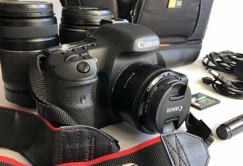 Зеркальный фотоаппарат canon eos 7d + объективы