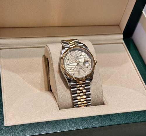 Часы rolex datejust 36mm gold palp женские