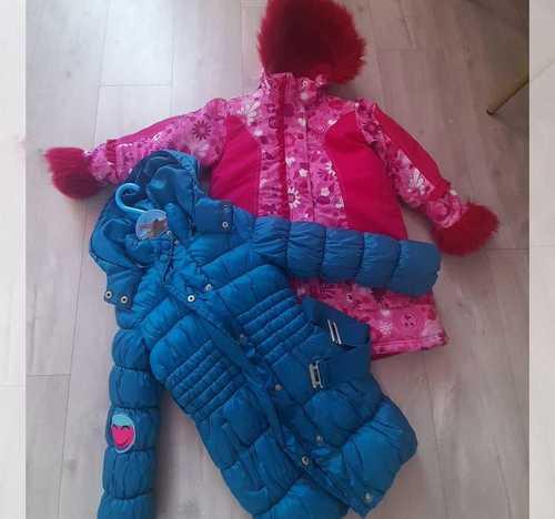 Пальто 2 шт зима и деми 5-7лет