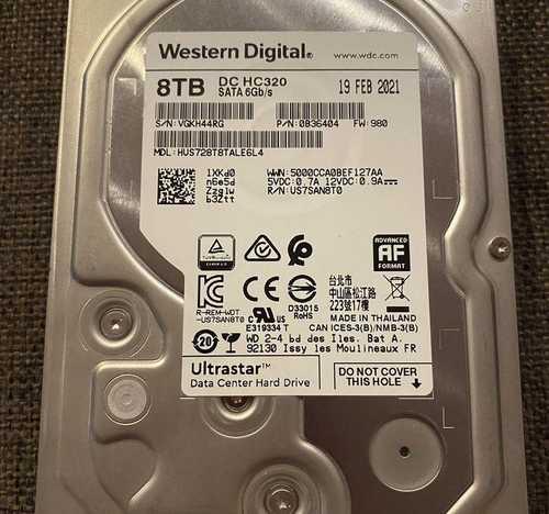 Hdd 8tb WD DC HC 320