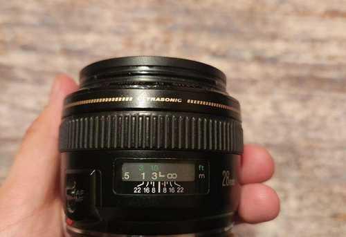 Объектив canon lens ef 28mm 1:1.8