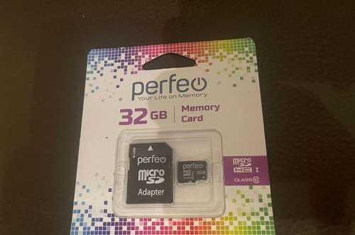 MicroSD Perfeo 32GB Новые, оригинал