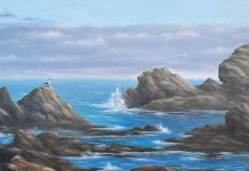 Картина Морской пейзаж, холст, масло, 40х70