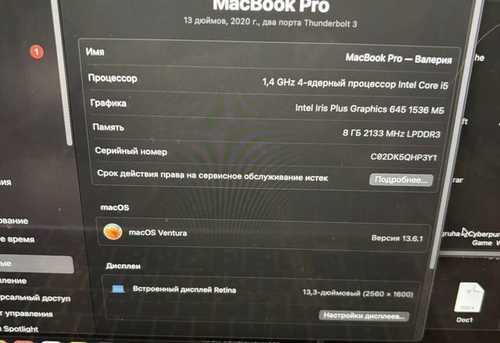 Apple MacBook Pro 13 8 256