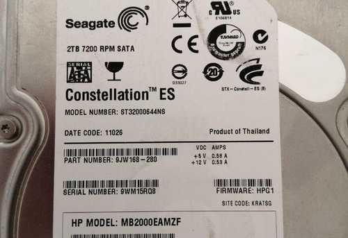 HDD seagate constellation ES 2тб