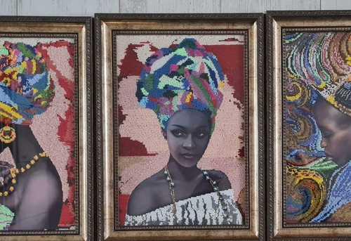 Вышивка бисером Картина : Африканка (3 картины)