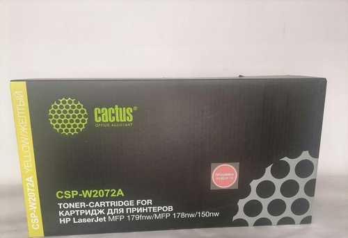 Картридж cactus CSP-W2072A лазерный желтый для HP