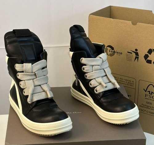 Rick Owens Geobasket Jumbo Black/White 9.5US