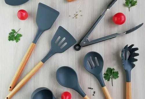Набор кухонных принадлежностей 12 предметов серый