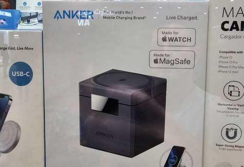 Беспроводная зарядка Anker 3-in-1 Cube с Magsafe