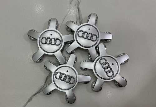 Колпачки в диски Audi 135 мм серебристые краб
