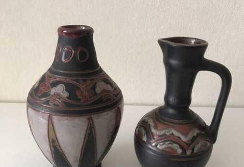 Глиняный кувшин и ваза