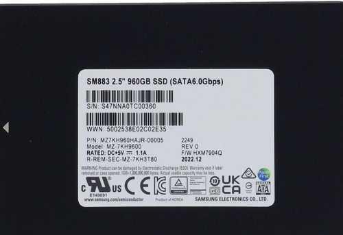Жесткий диск Samsung SSD SATA SM883 2.5" 960Gb