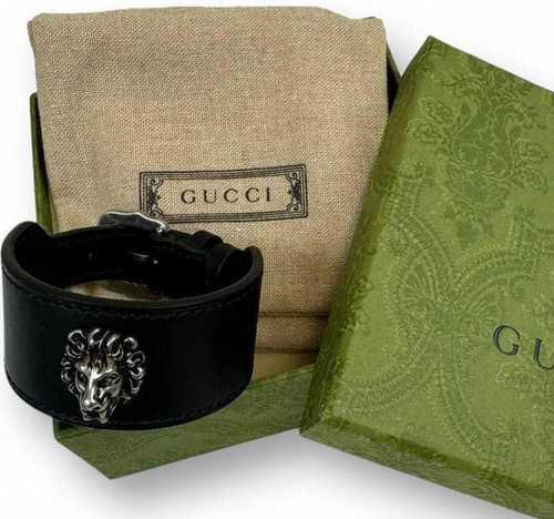 Кожаный браслет Gucci Lion Wild Leather Bracelet