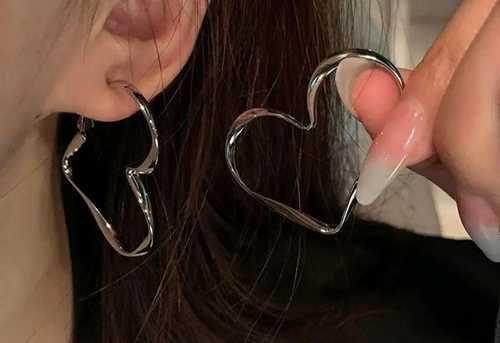 Серьги сердечки