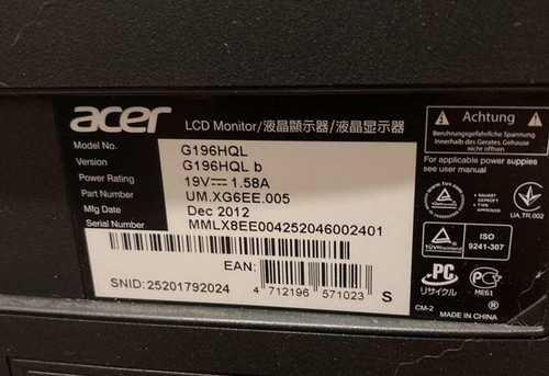 Монитор Acer G196HQL