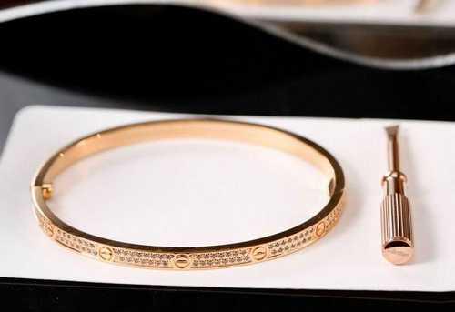 Браслет Cartier Vgold, цирконы