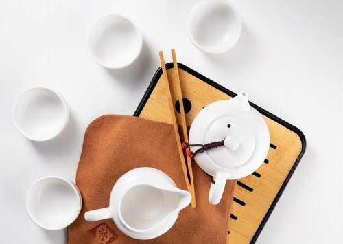 Набор для чайной церемонии на 4 персоны, белый