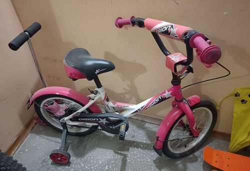 Детский велосипед 16" lider orion белый/розовый