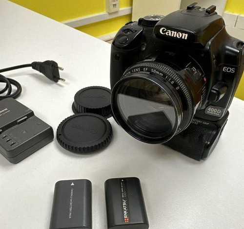 Фотоаппарат Canon eos 400d с батарейным блоком