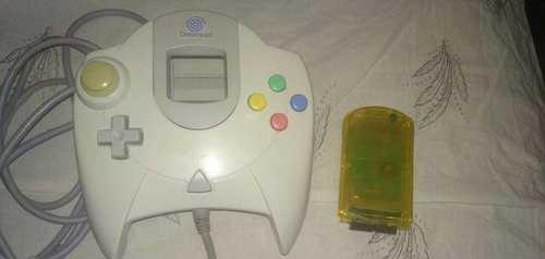 Джойстик и карта памяти на Sega Dreamcast
