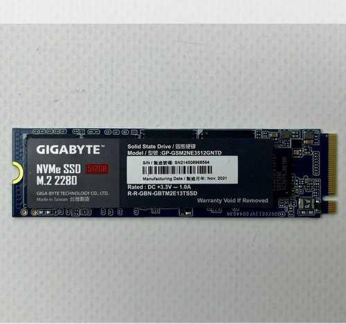 SSD накопитель Gigabyte NVMe 512Gb