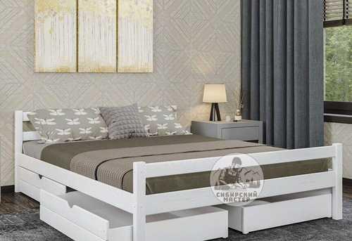 Двуспальная кровать из сосны