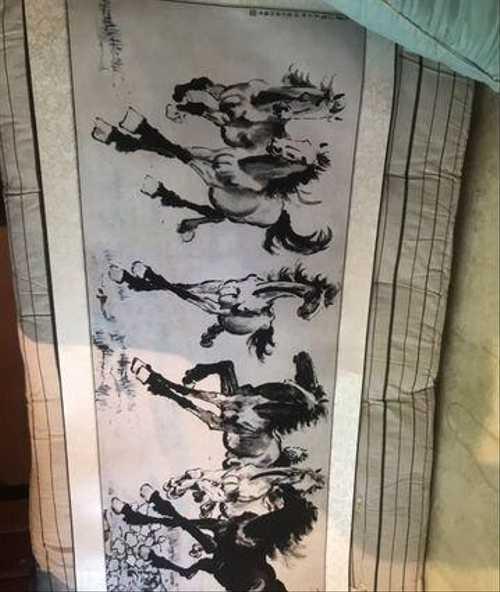 Китайское панно ручное работы, картина, 160x60