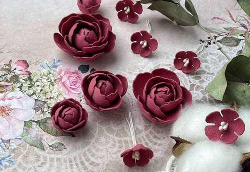 Цветы для скрапбукинга. Розы микс