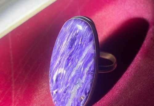 Кольцо из натурального камня Чароит