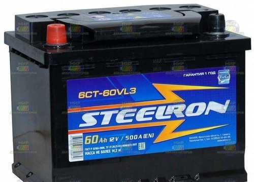 Аккумулятор Steelron 60Ач 500А на Ладу
