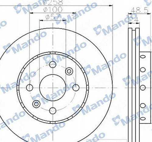 Диск тормозной передний вентилируемый Mando MBC030122