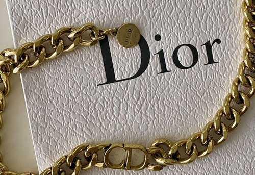 Цепь чокер золотой Dior