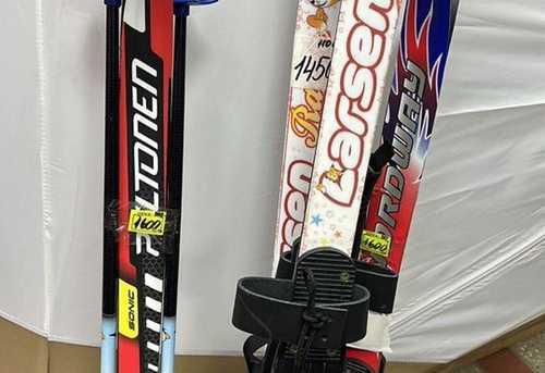 Комплект лыжный детский Larsen-лыжи 100-110см+креп