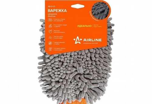 Губка рукавица для мойки микрофибра серая Airline