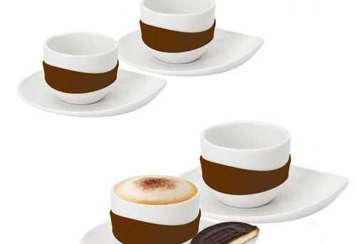Набор чашек для кофе эспрессо Leaf керамика (4 шт)