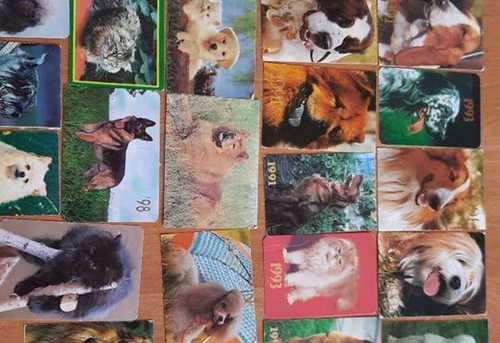 Календарики СССР кошки собаки