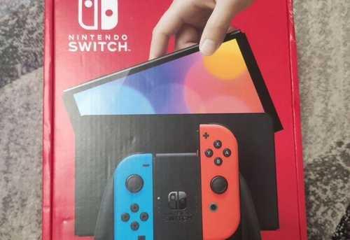 Новая Nintendo Switch oled Неоновый синий/красный