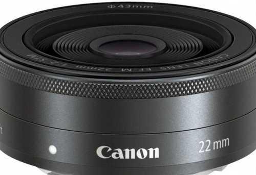 Объектив Canon EF-M 22mm f/2 STM Black Новый