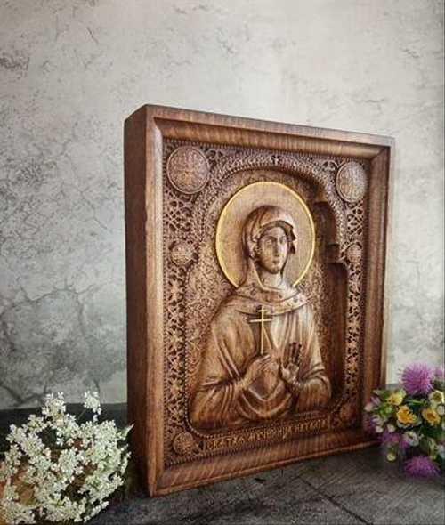 Деревянная Икона Св.Наталья(Роспись Золотом)