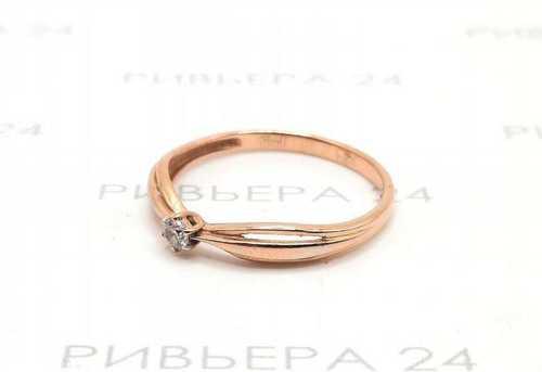 Золотое кольцо с бриллиантом 585 пробы 1,23 грамм