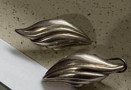 Винтажные серьги серебро 925 пробы