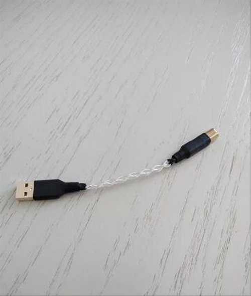 Кабель USB Type A-B (99 чистое серебро + 1 золота)