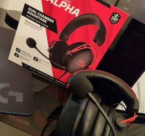 HyperX Проводные наушники HyperX Cloud Alpha, red