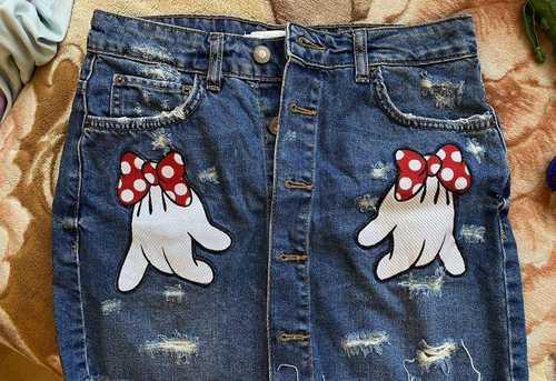 Юбка джинсовая Zara Disney xs