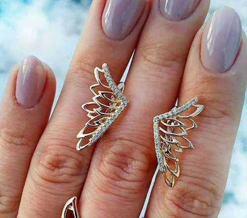 Серьги Wing Luxe Gold