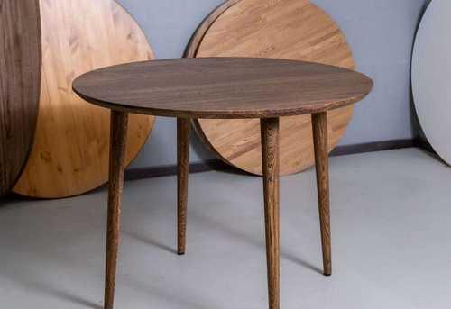 Кухонный круглый стол из массива дуба на точёных н